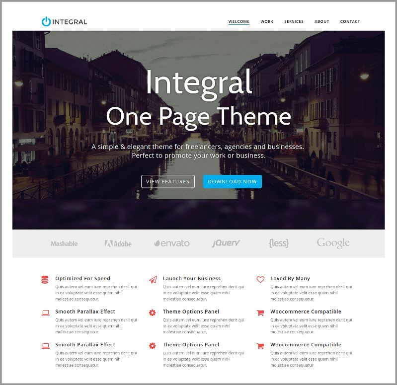 Integral: One Page Parallax WordPress Theme Reviewed