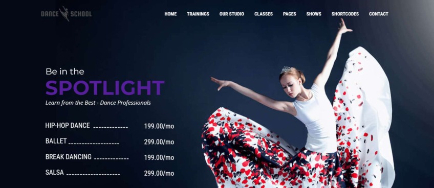 Top Dance Studio WordPress Themes - 2024